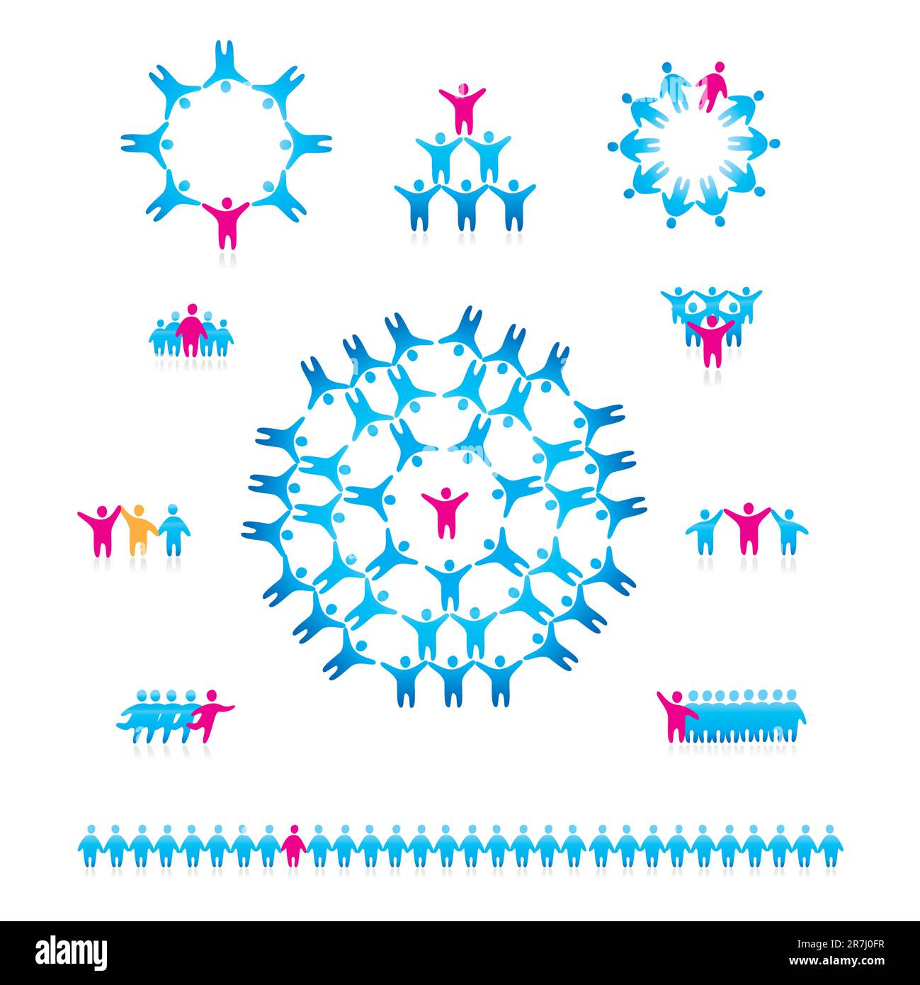 set of icons - the leader and the team Stock Vector Image & Art - Alamy