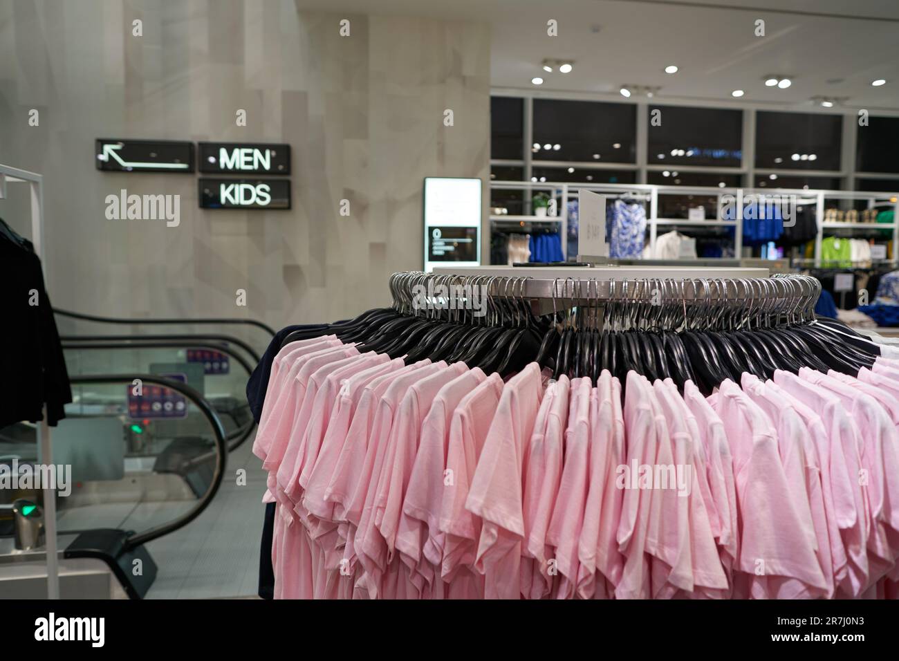 PATTAYA, THAILAND - CIRCA APRIL, 2023: interior shot of H and M retail ...