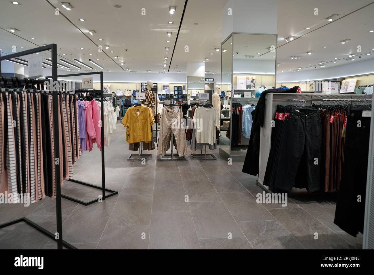 PATTAYA, THAILAND - CIRCA APRIL, 2023: interior shot of H and M retail ...
