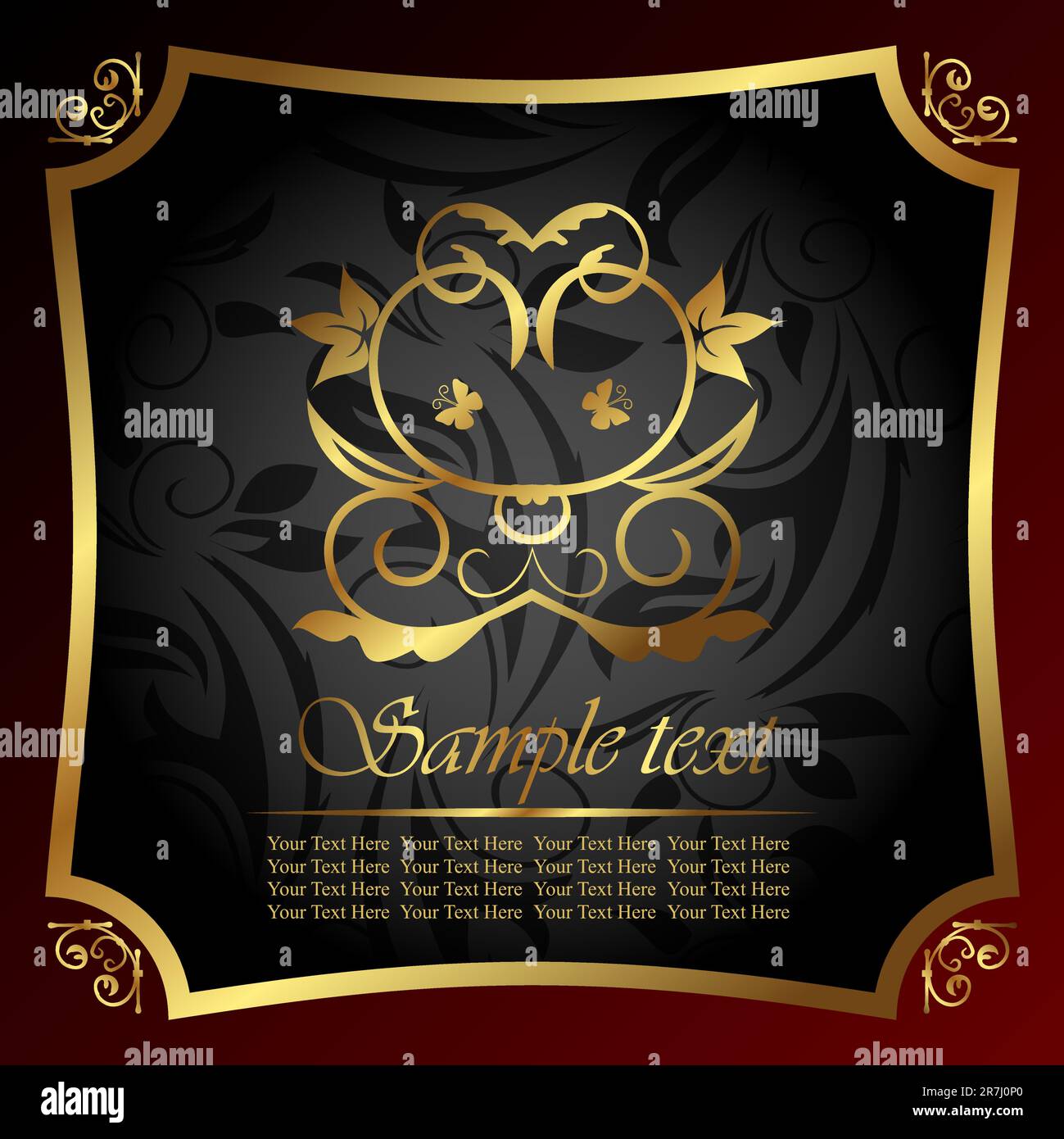 Illustration ornate decorative golden frame - vector Stock Vector Image ...