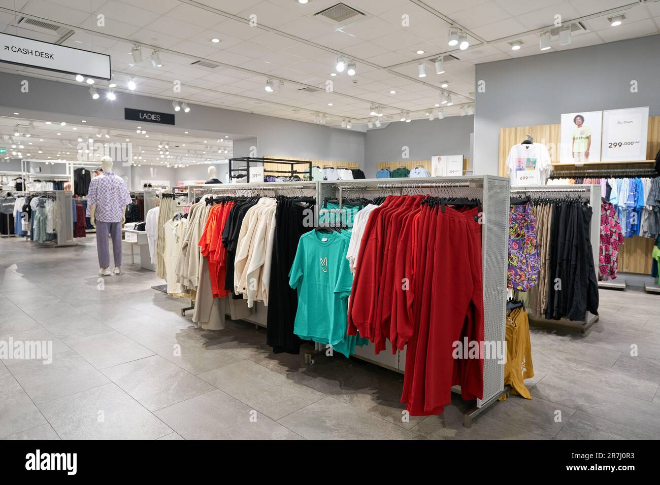 HO CHI MINH CITY, VIETNAM - CIRCA MARCH, 2023: interior shot of H and M ...
