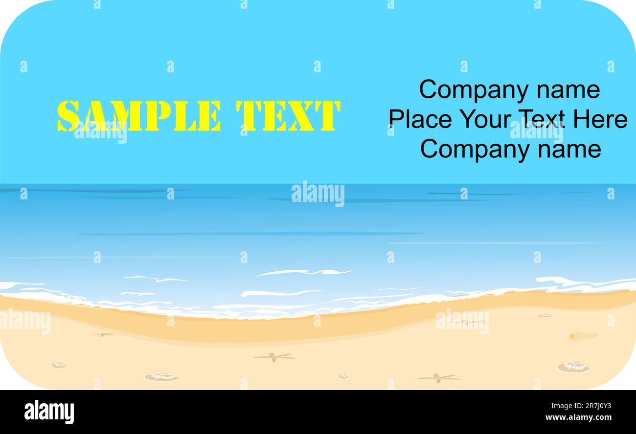 Illustration business card with beach. Vector Stock Vector Image & Art ...
