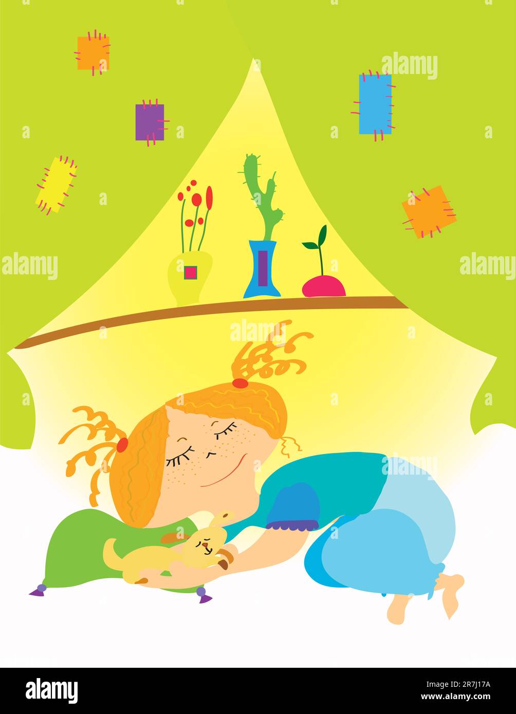 Female alone bedroom Stock Vector Images - Alamy