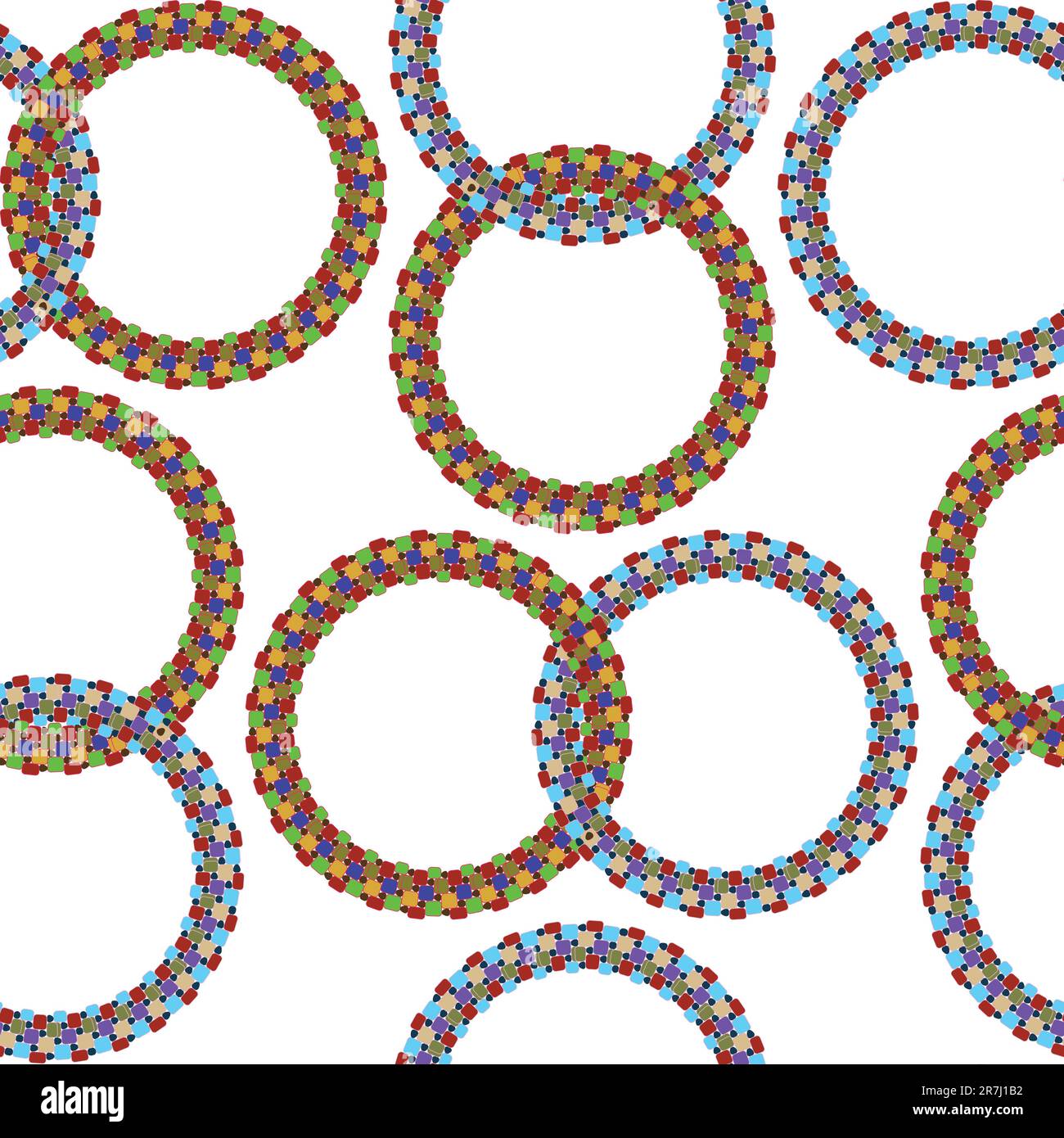 rings seamless pattern, abstract texture; vector art illustration Stock ...