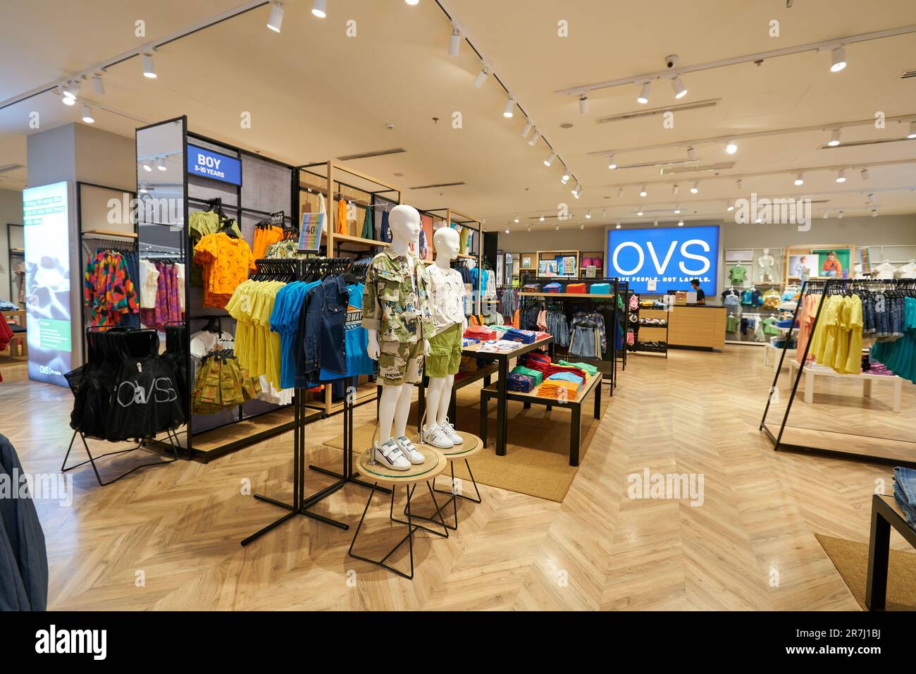 HO CHI MINH CITY, VIETNAM - CIRCA MARCH, 2023: interior shot of OVS store in Crescent Mall Stock ...