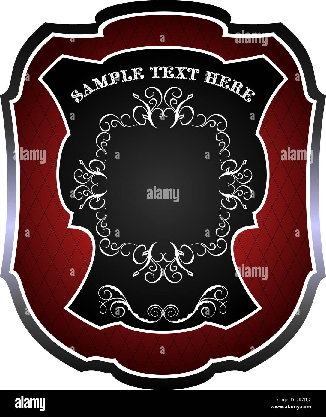 Illustration luxurious silver-framed labels isolated on white ...