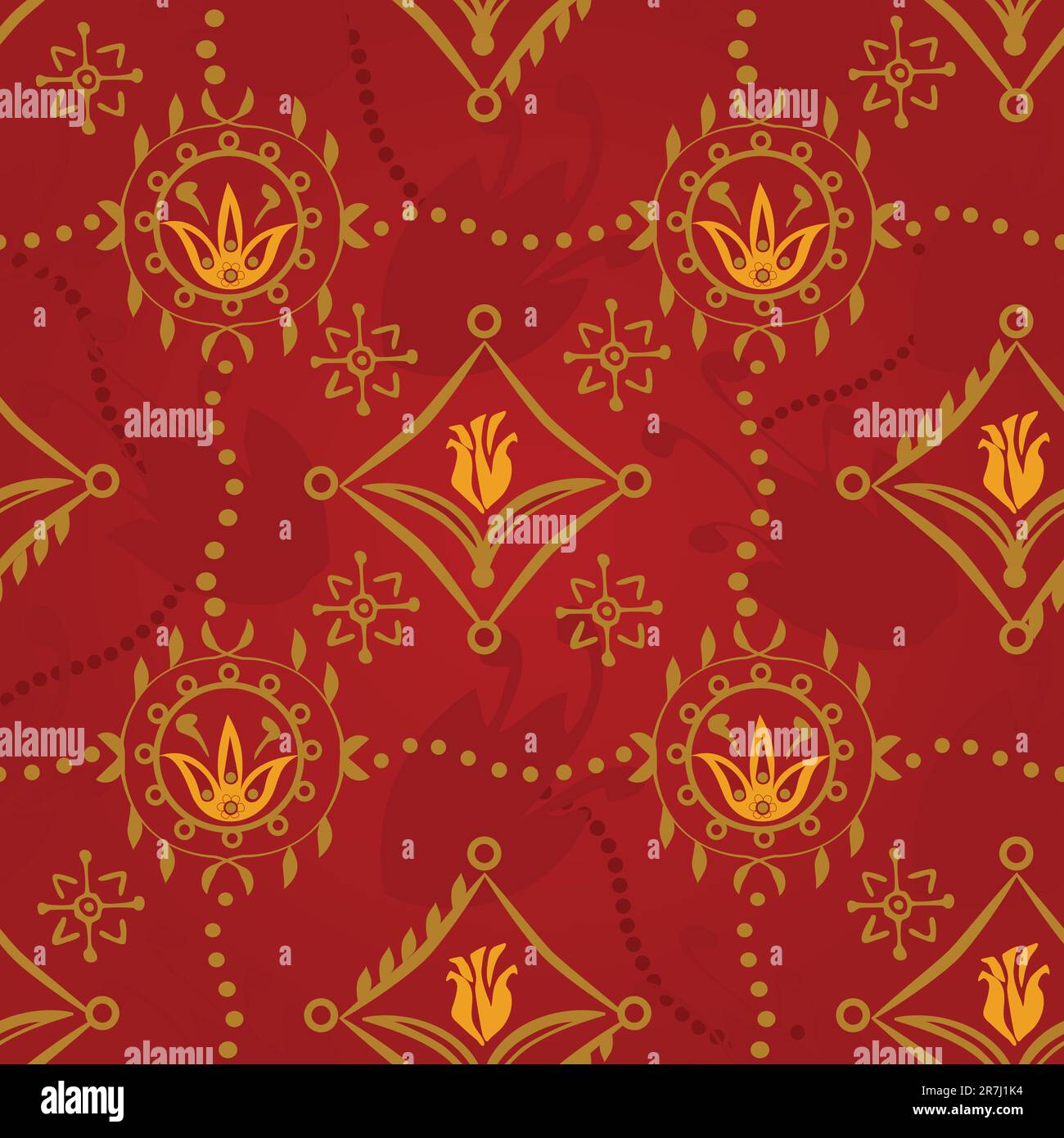 Renaissance Seamless Pattern Vector with tulips for your background ...