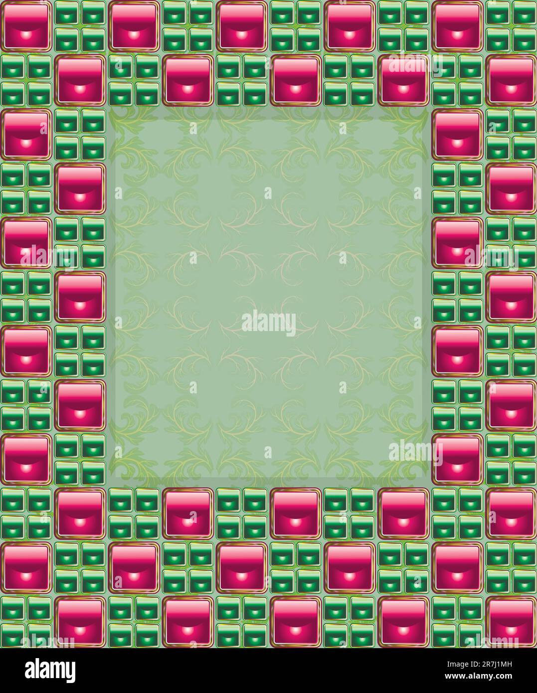 decorative frame with pink green stones Stock Vector Image & Art - Alamy