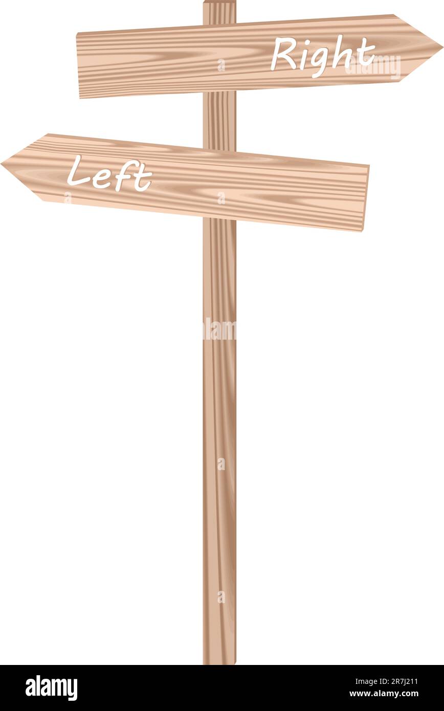 Illustration of wood traffic sign isolated on white background - vector ...