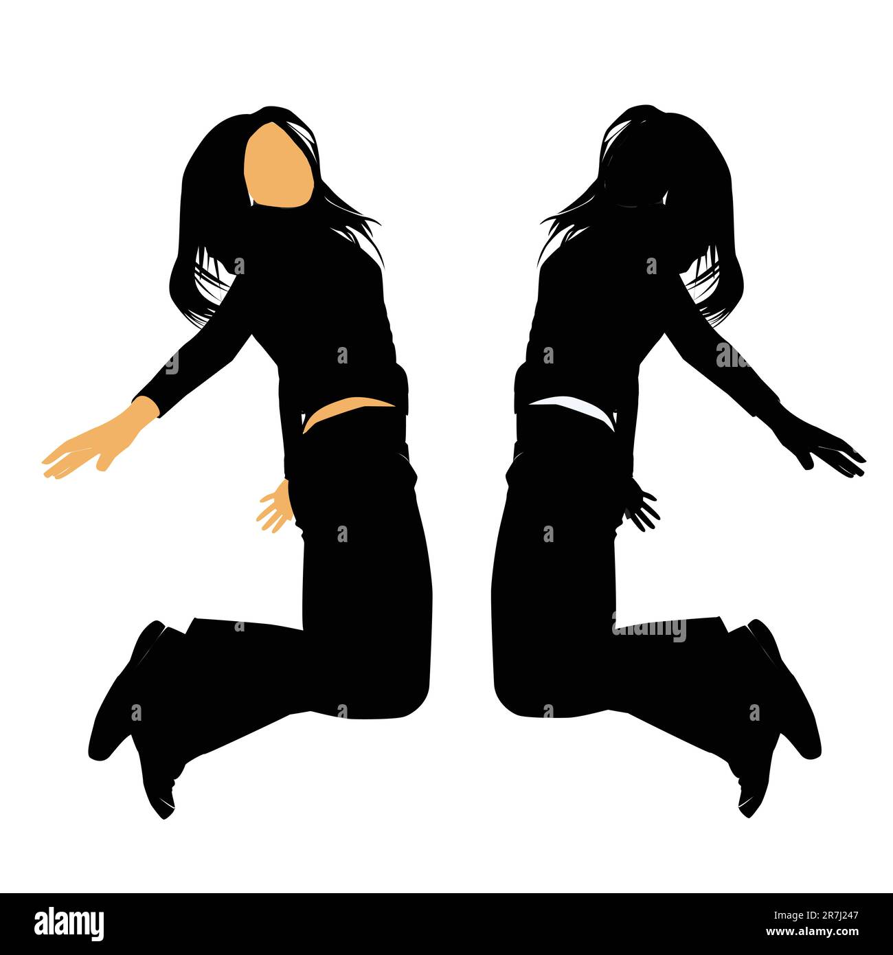 jumping girl vector illustration Stock Vector Image & Art - Alamy