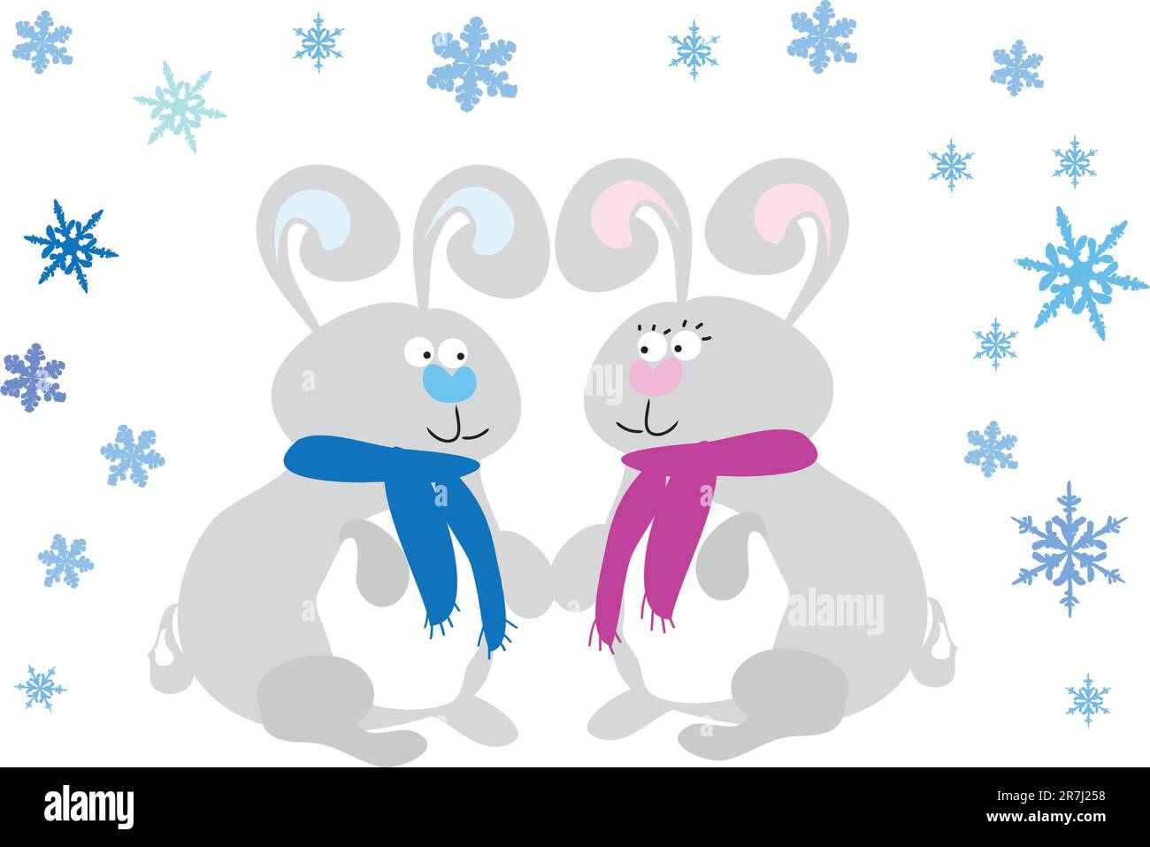 Gray rabbit in white Stock Vector Images - Alamy