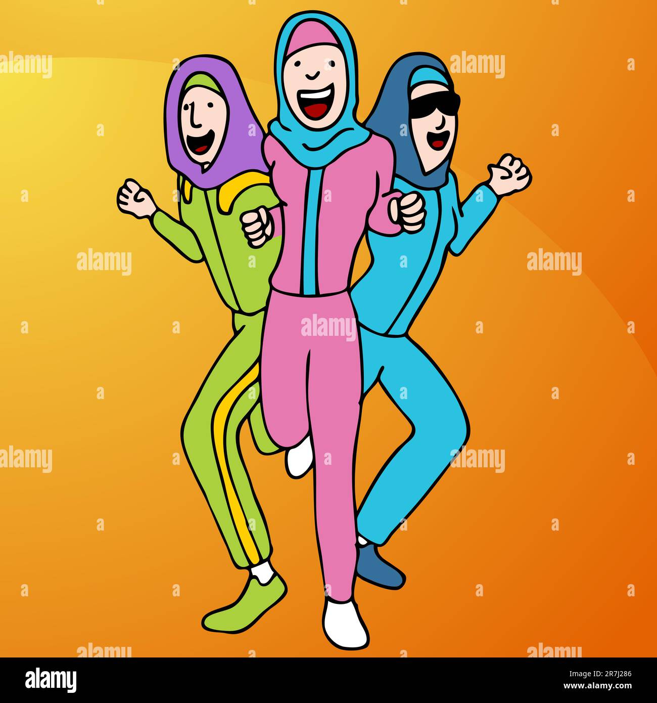Muslim women training Stock Vector Images - Alamy
