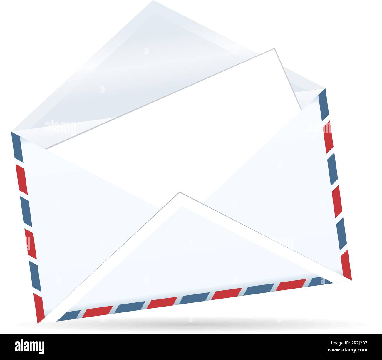 Realistic illustration of open envelope of post isolated on white ...