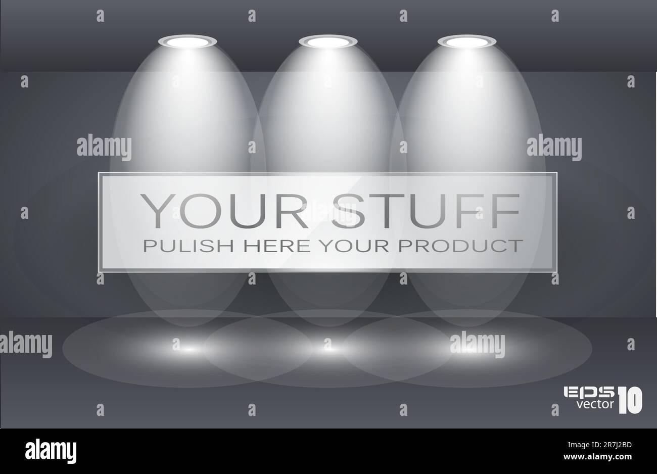 Advertising Wall Panel for Your Product with LED spotlights Stock ...