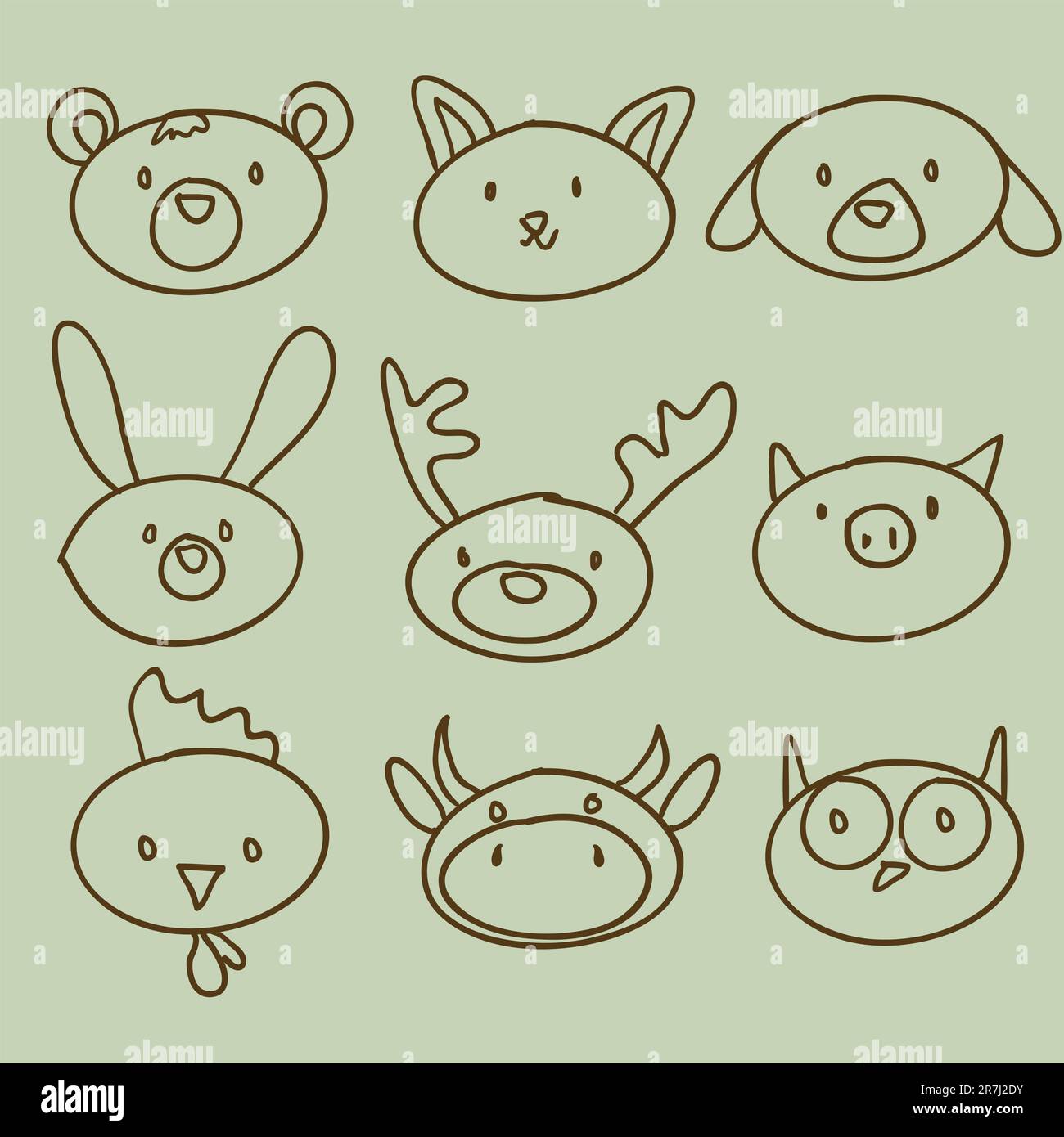 Animal doodle head Stock Vector Images - Alamy