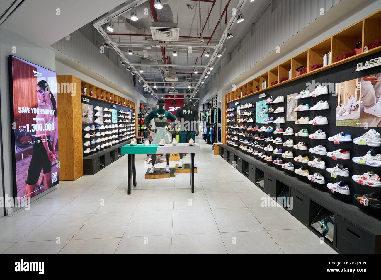 HO CHI MINH CITY, VIETNAM - CIRCA MARCH, 2023: interior shot of Reebok ...