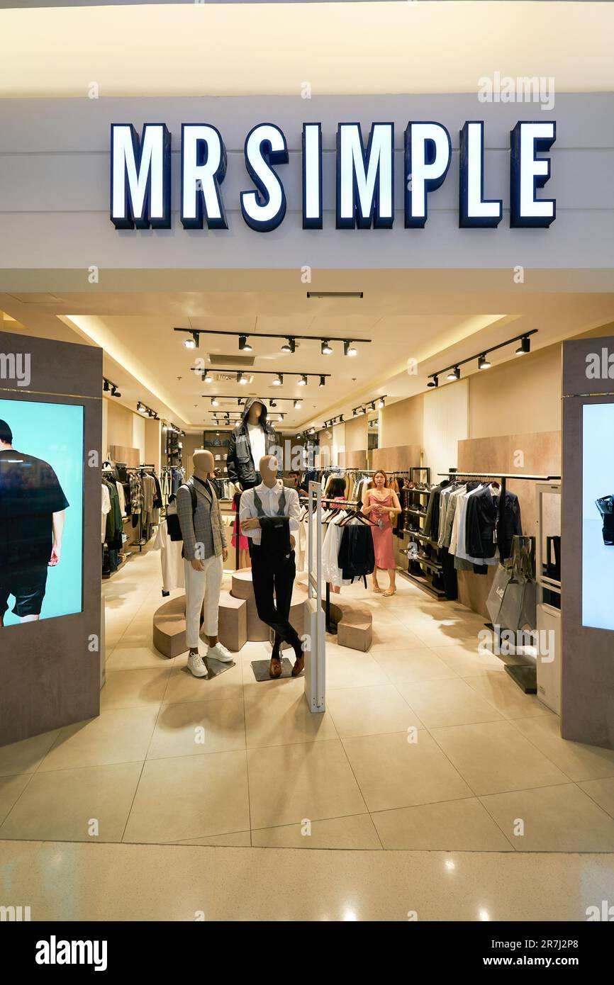 HO CHI MINH CITY, VIETNAM - CIRCA MARCH, 2023: entrance to Mr Simple store in Crescent Mall ...