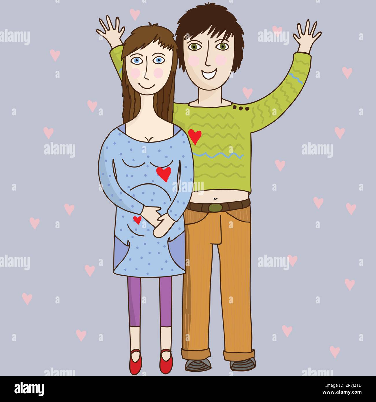 Family with Pregnant Mom - Vector Stock Vector Image & Art - Alamy