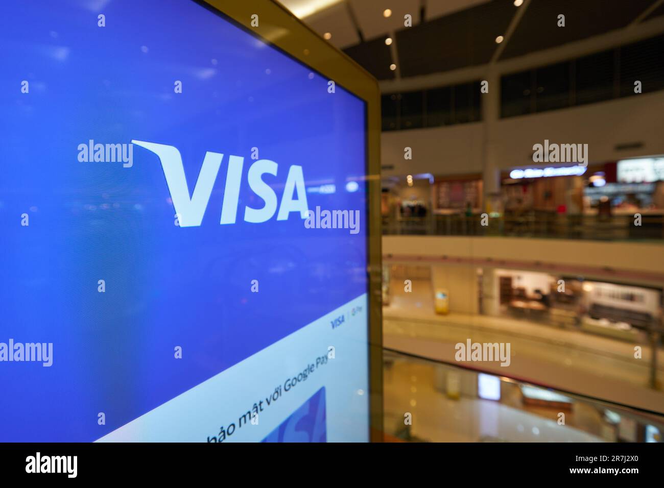 HO CHI MINH CITY, VIETNAM - CIRCA MARCH, 2023: close up shot of Visa ...