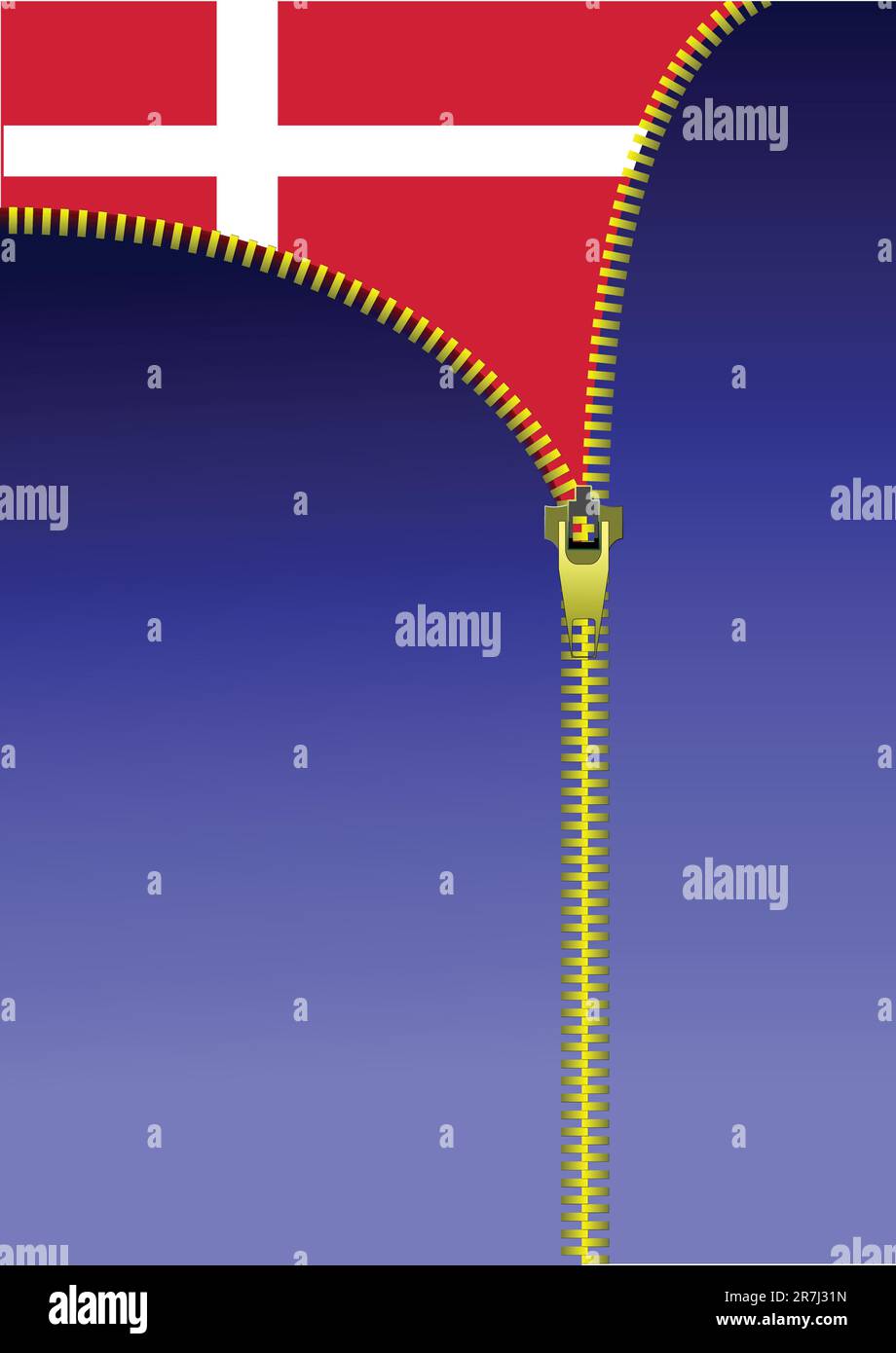 Zipper open Danish flag. Flag of Denmark Stock Vector Image & Art - Alamy