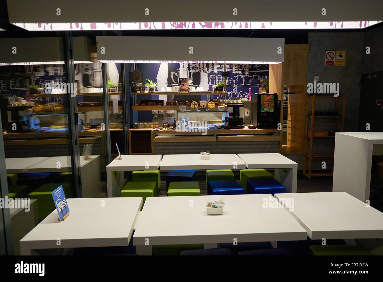 MADRID, SPAIN - CIRCA JANUARY, 2020: breakfast buffet at ibis budget ...