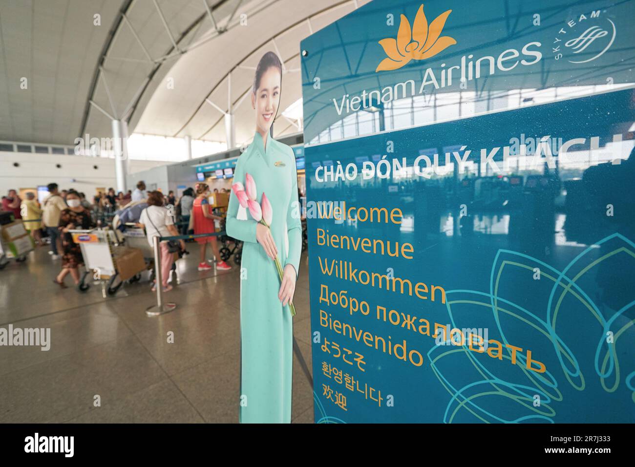 HO CHI MINH CITY, VIETNAM - CIRCA MARCH, 2023: check-in area in Tan Son ...