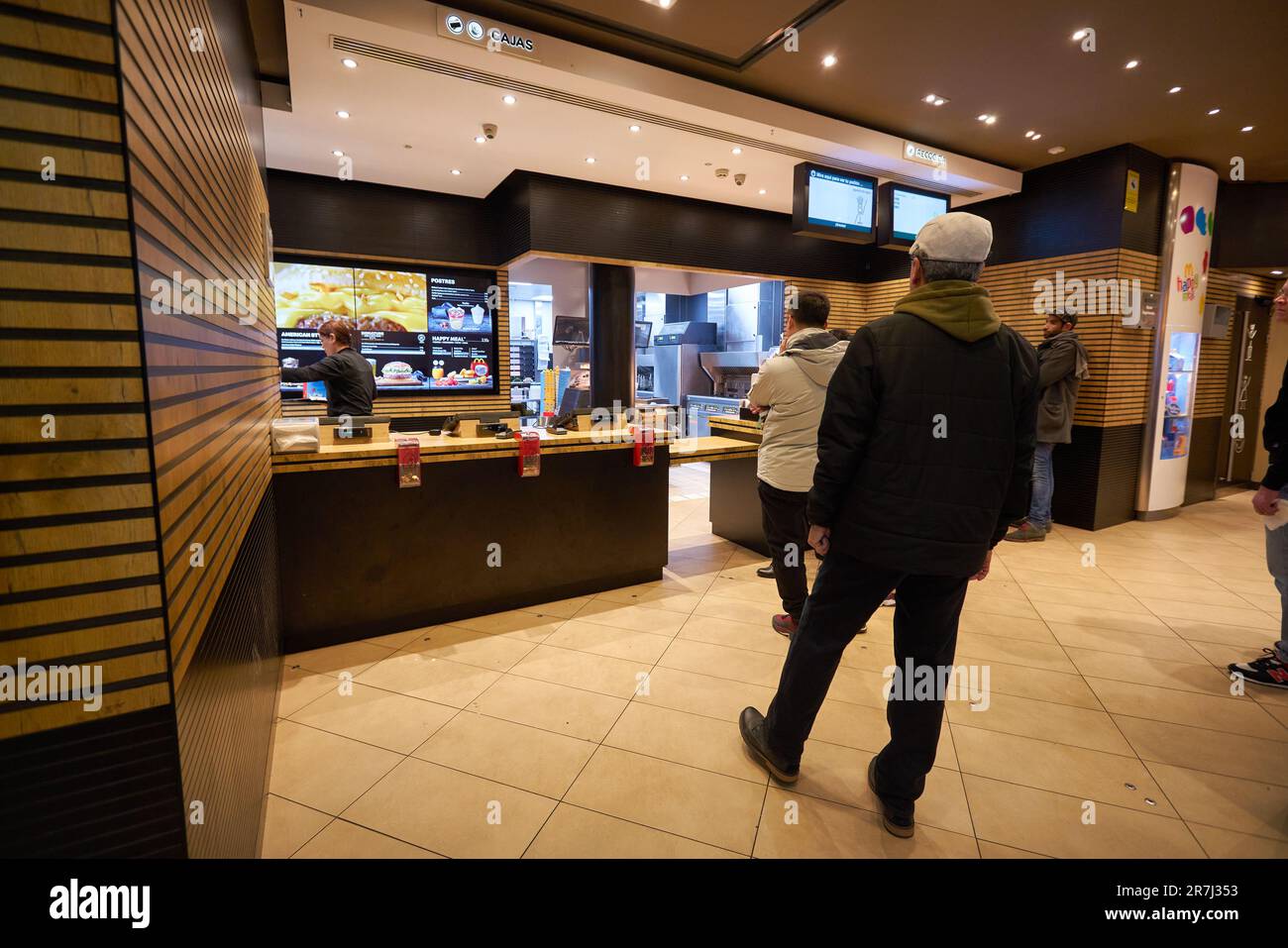 MADRID, SPAIN - CIRCA JANUARY, 2020: interior shot of McDonald's fast ...