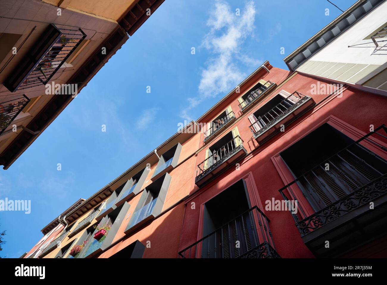 MADRID, SPAIN - CIRCA JANUARY, 2020: bottom view of buildings in Madrid ...