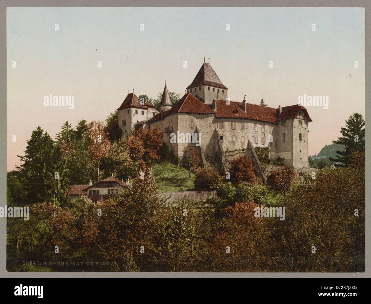 Blonay Château de Blonay, Blonay, Vaud, Switzerland 1890 Stock Photo ...