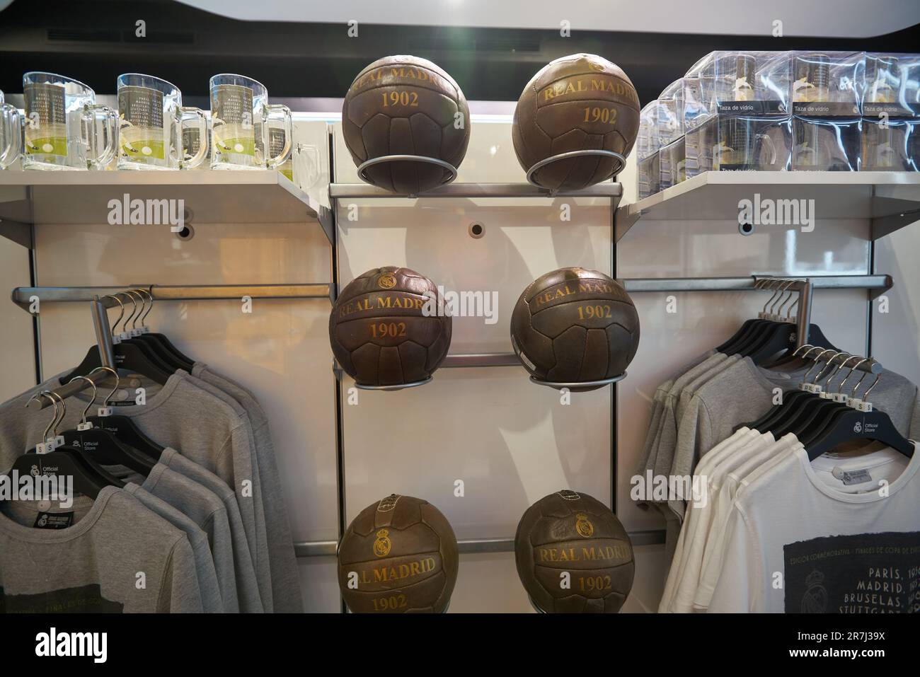 MADRID, SPAIN - CIRCA JANUARY, 2020: fotball balls displayed in Real ...