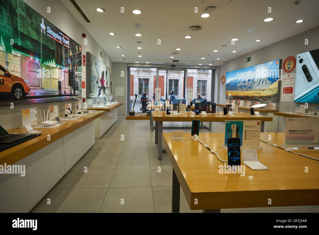 MADRID, SPAIN - CIRCA JANUARY, 2020: Xiaomi smartphones displayed at Mi ...