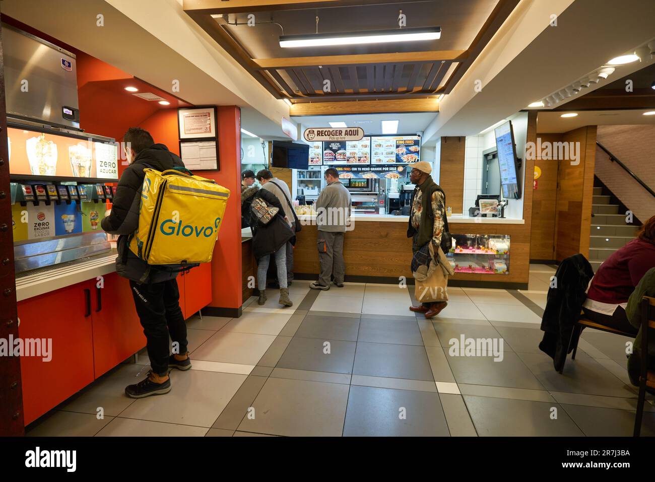 MADRID, SPAIN - CIRCA JANUARY, 2020: counter service at Burger King ...