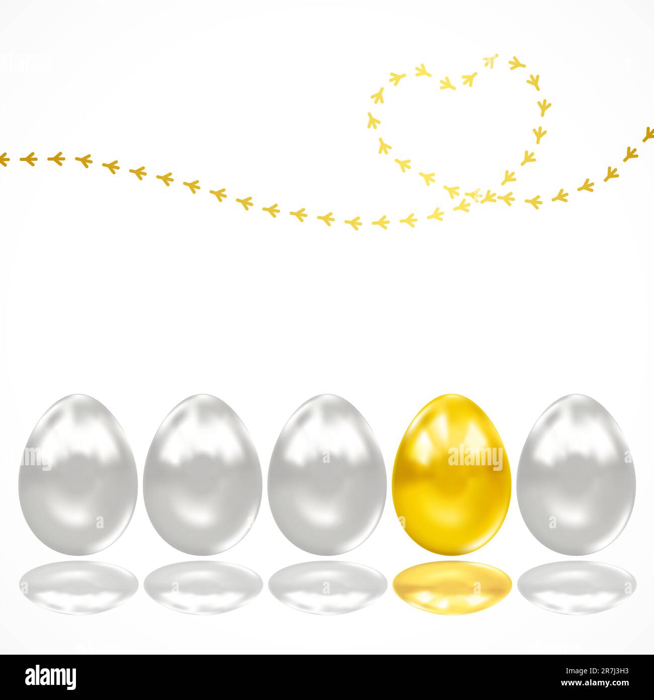 Background with eggs and chicken tracks. Vector image Stock Vector ...