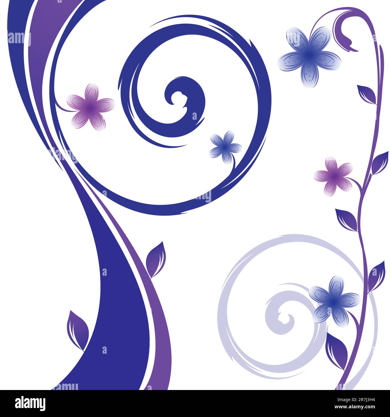 vector floral design, abstract art illustration Stock Vector Image ...