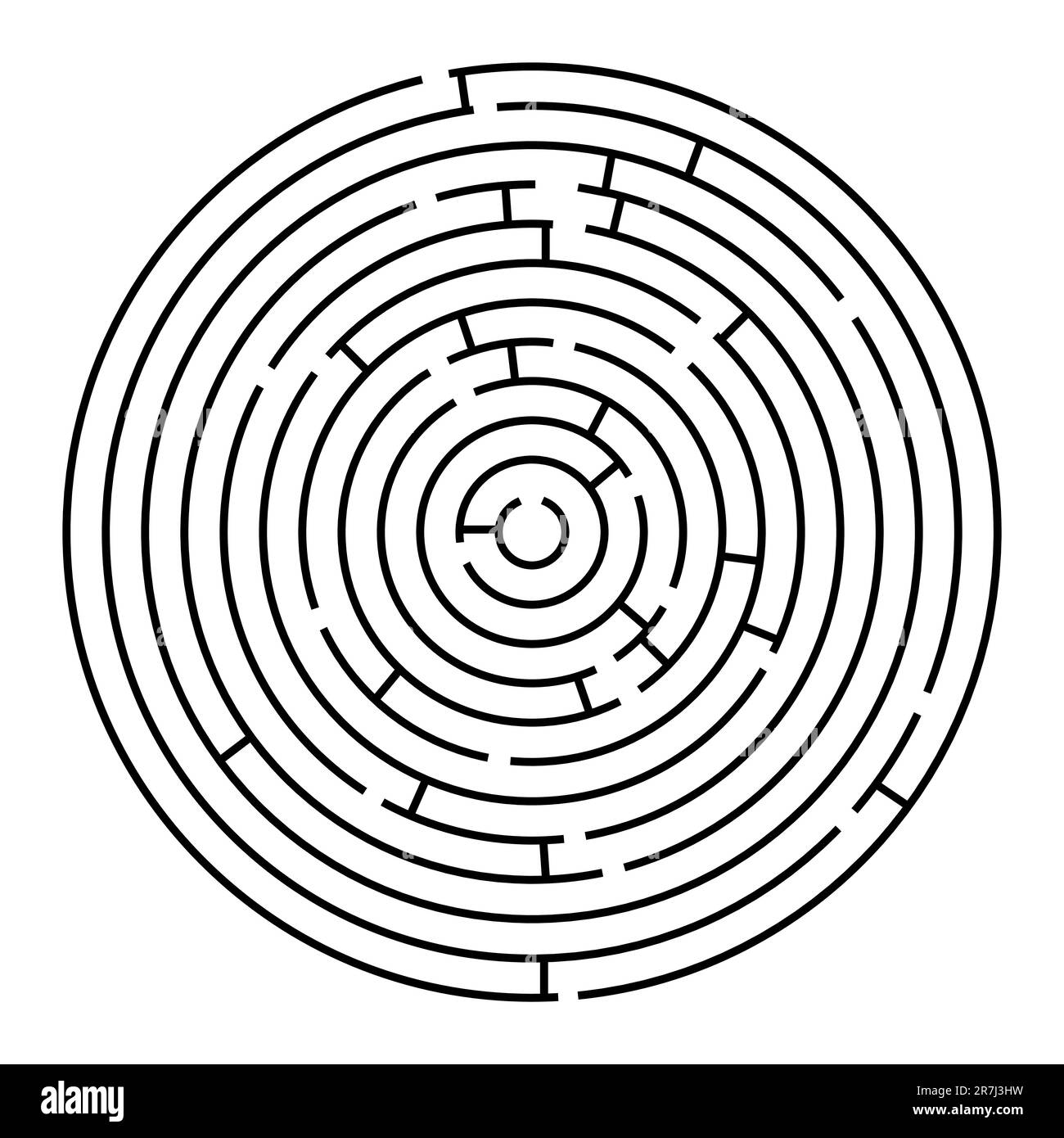 round maze, vector art illustration; easy to change colors Stock Vector ...