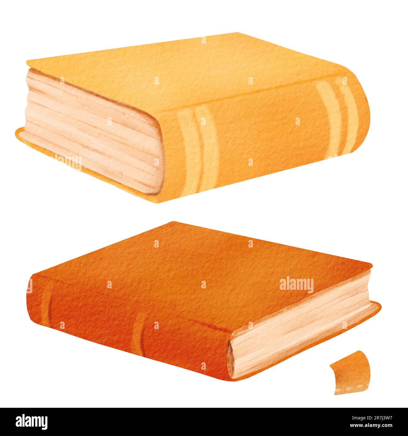 Set of the spines of watercolor books. University, Back to school ...