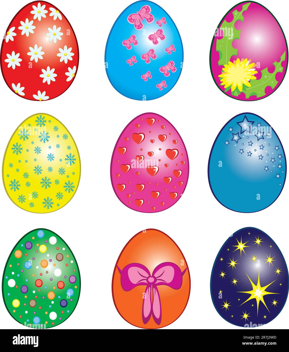 Easter eggs, Happy Easter Clip Art. Illustration on white Stock Vector ...