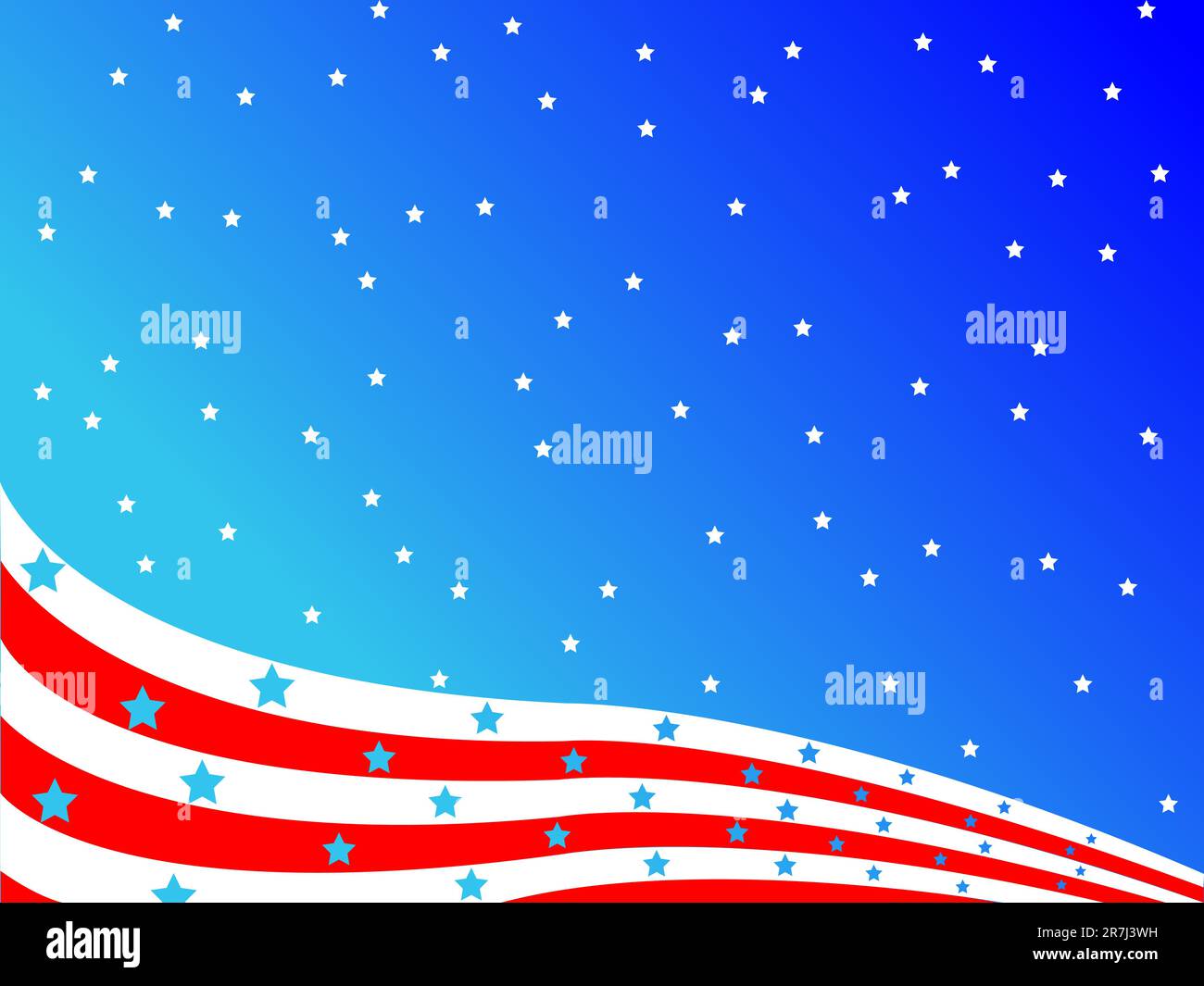 stylized american flag, vector art illustration; easy to modify colors ...