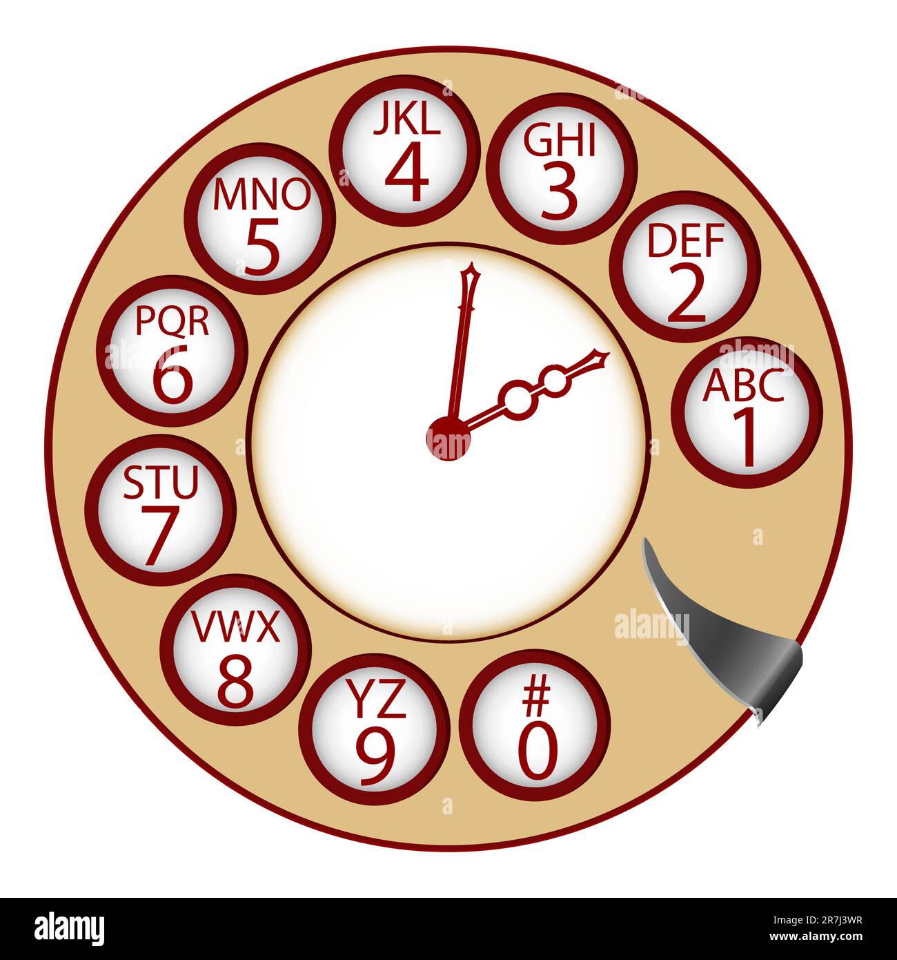 the telephone clock concept, abstract vector art illustration Stock ...