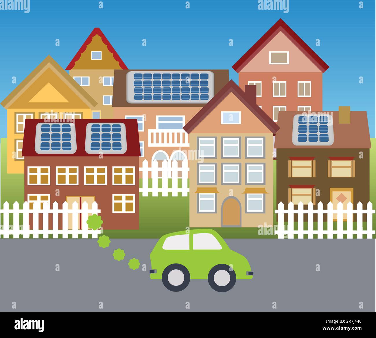 Town powered with solar energy Stock Vector Image & Art - Alamy
