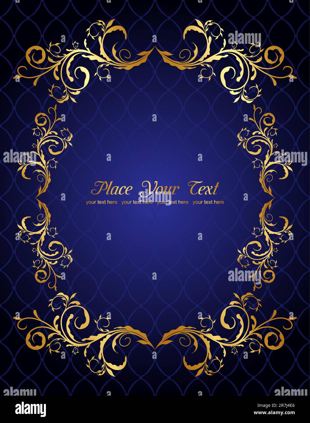 Illustration the floral blue background for design of packing or ...