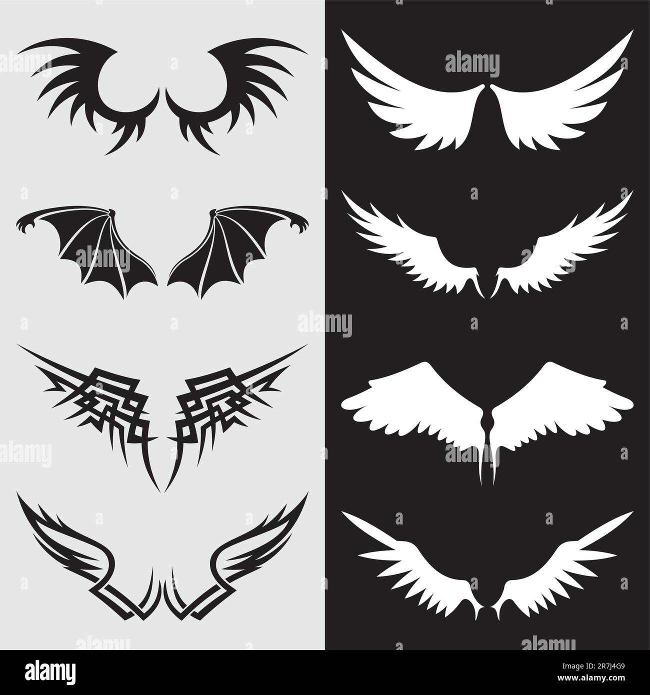 Wing shaped design elements to give your design a flying flavor Stock ...