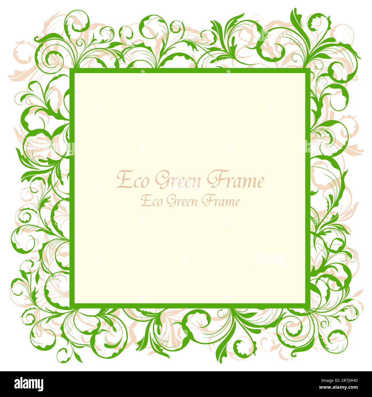 Illustration of floral eco green frame - vector Stock Vector Image ...