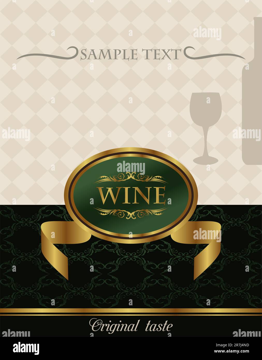 Gold wine label Stock Vector Images - Alamy