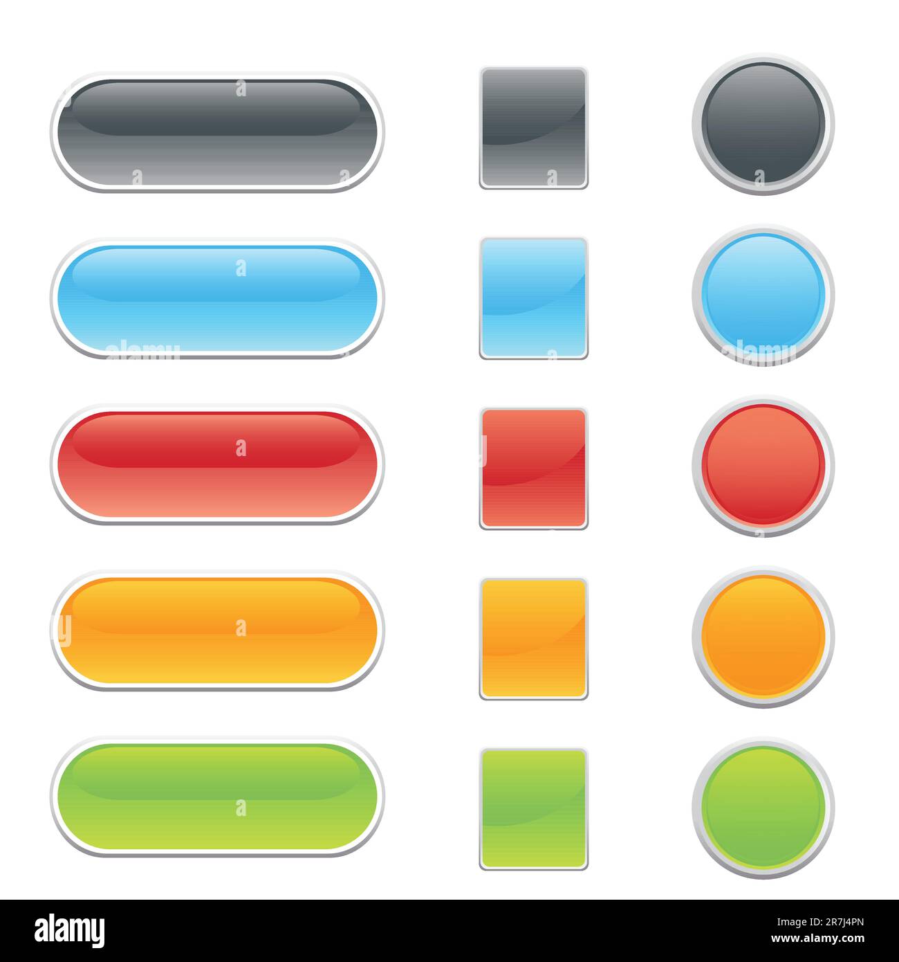 Colorful 3D looking buttons for web site design Stock Vector Image ...