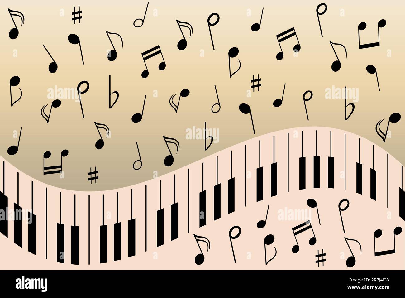 Piano key notes Stock Vector Images - Alamy