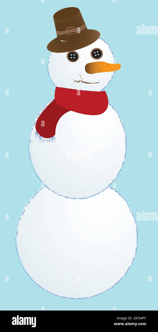 snow man, vector art illustration Stock Vector Image & Art - Alamy