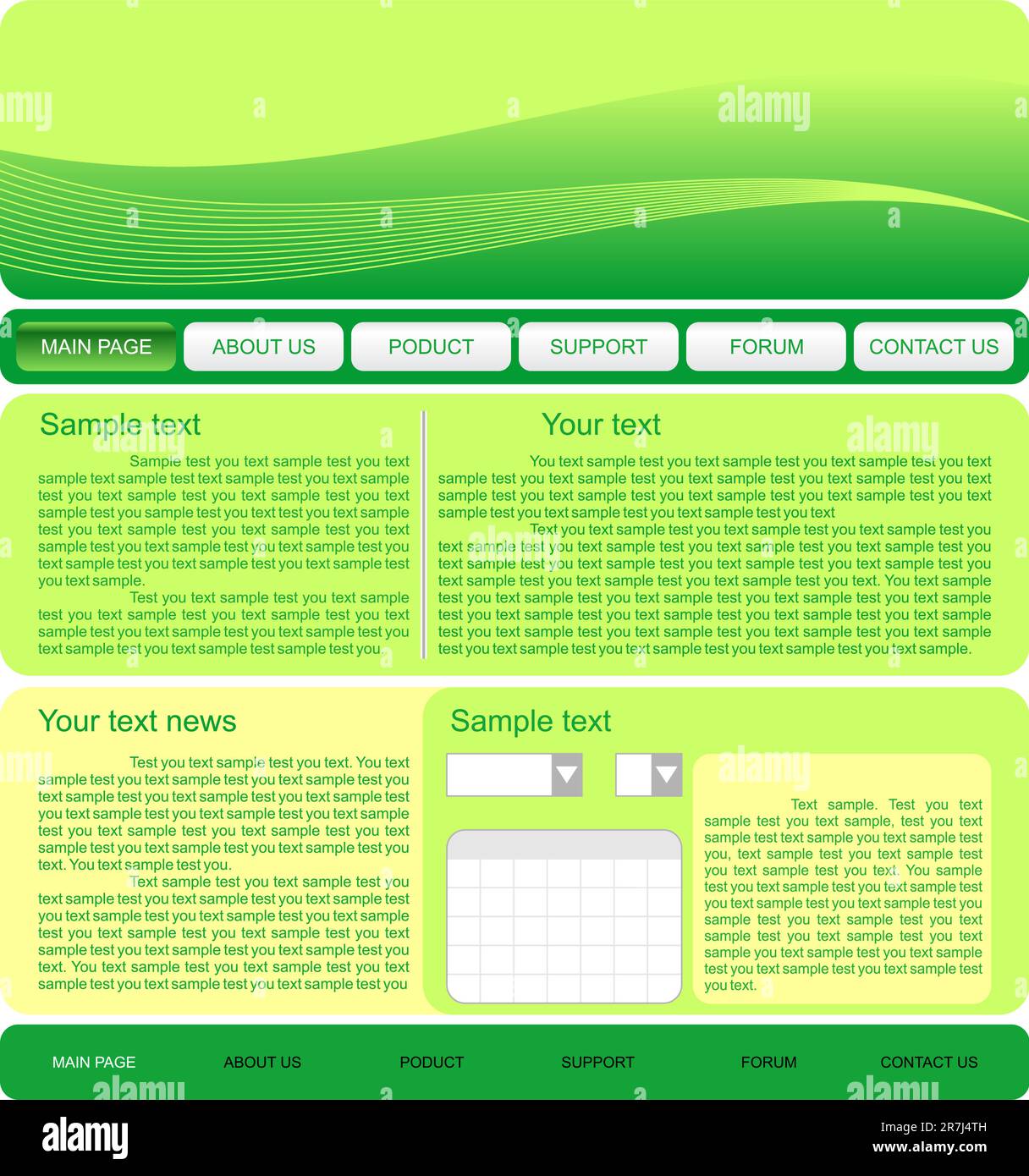 Illustration of web site green template. Vector Stock Vector Image ...
