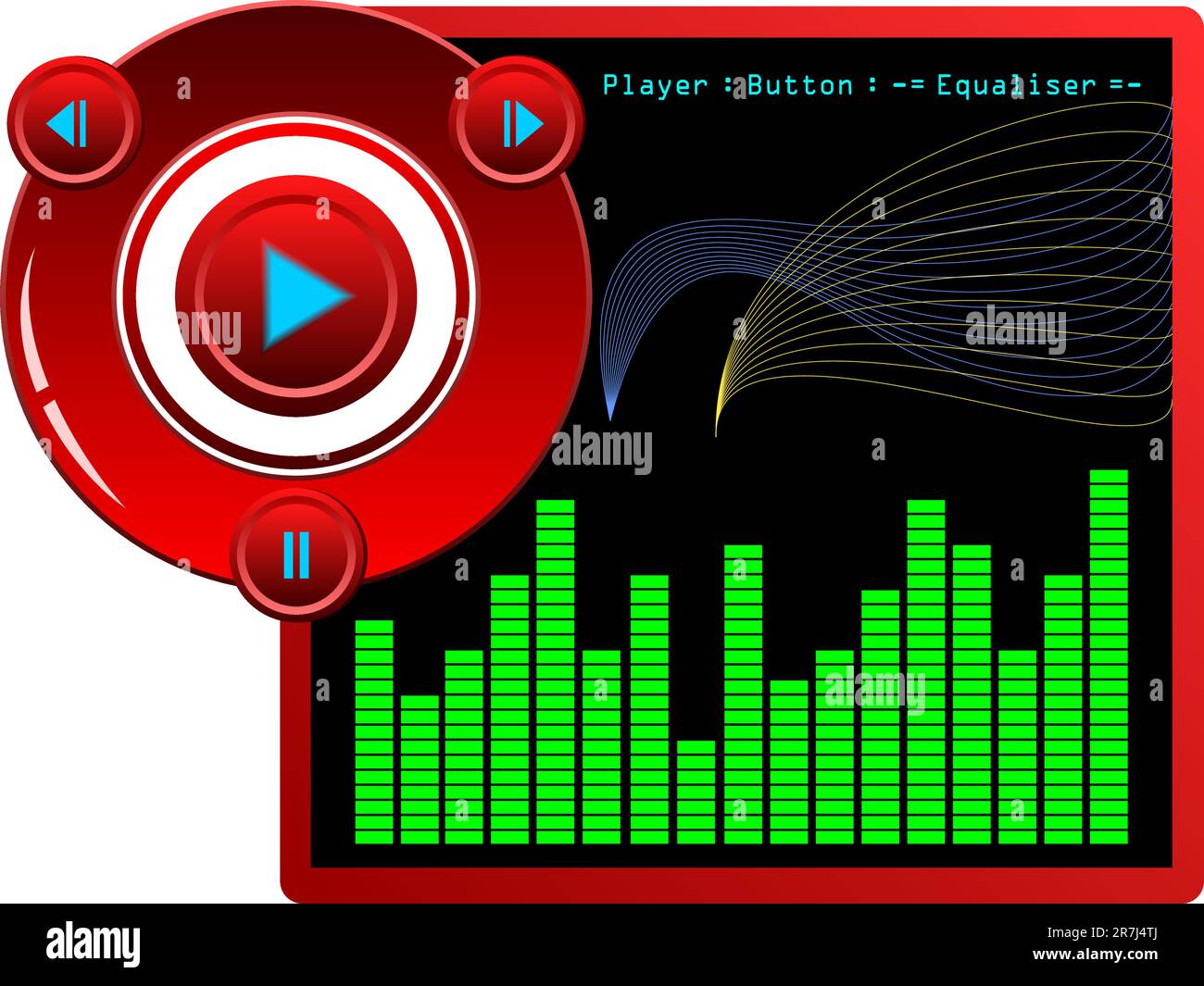 Illustration web template music player skin - vector Stock Vector Image ...