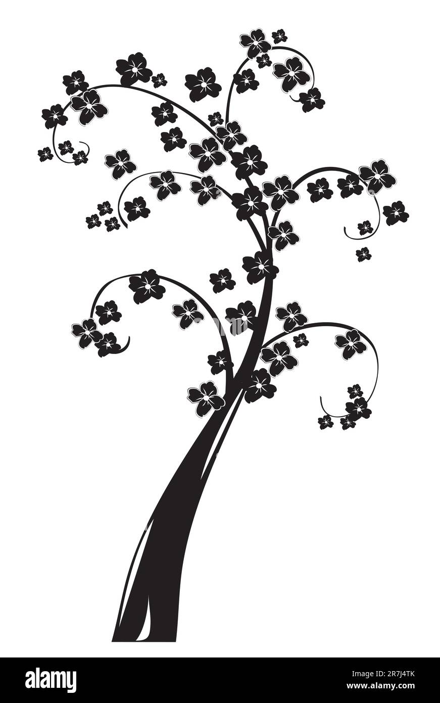 vector illustration of a floral tree Stock Vector Image & Art - Alamy